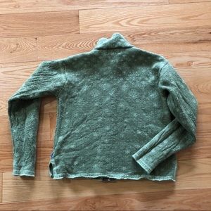 Obermeyer | Sweaters | Green White Snowflake Wool Zipup Sweater | Poshmark